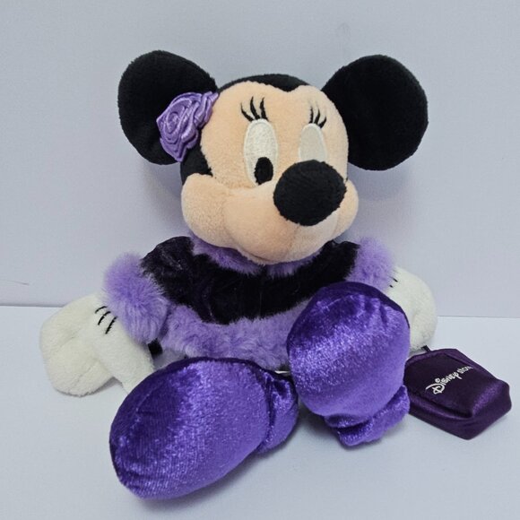 Disney | Toys | Disney Store Minnie Mouse In Purple Dress 8 Plush ...